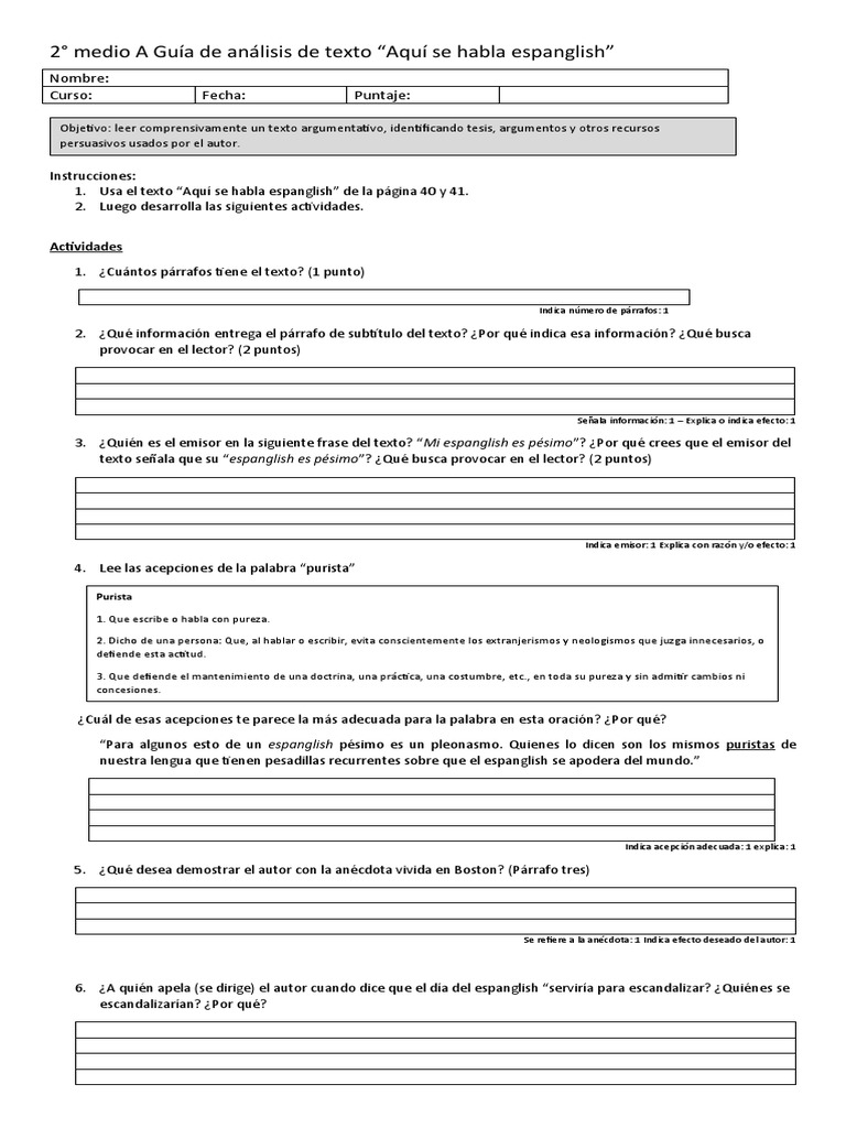 Guía espanglish 2A 2023 | PDF | Lingüística