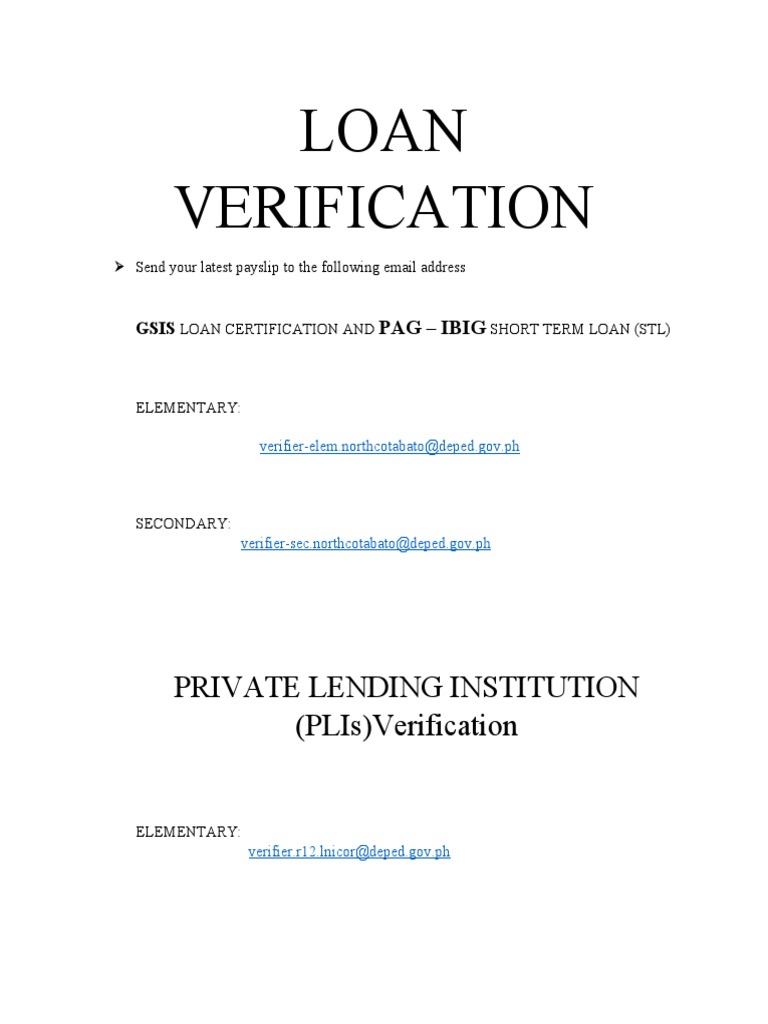 Pag-IBIG Loan Verification Process | PDF