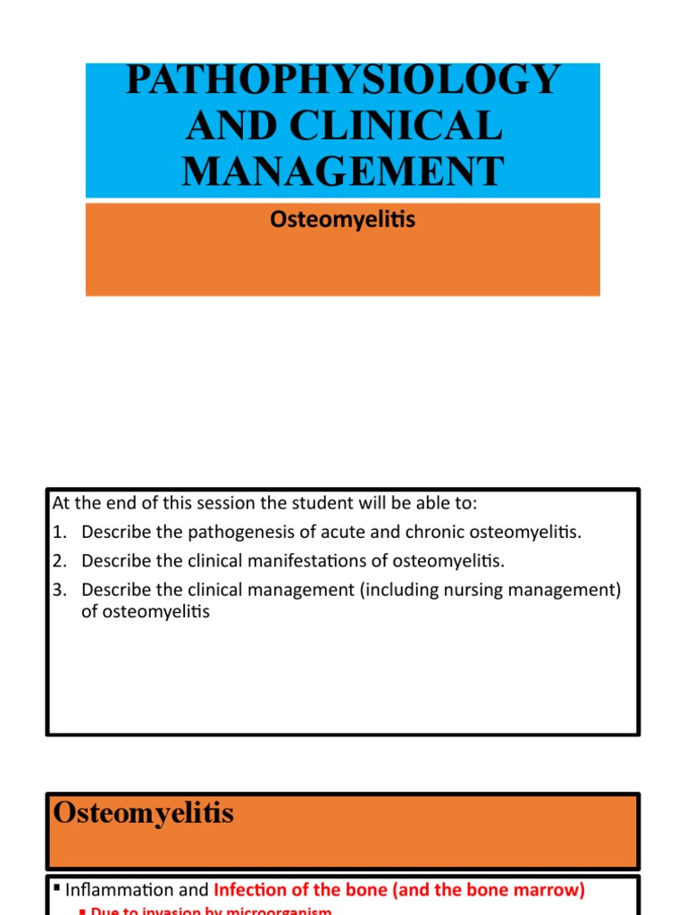 Osteomyelitis: Pathophysiology & Management | PDF