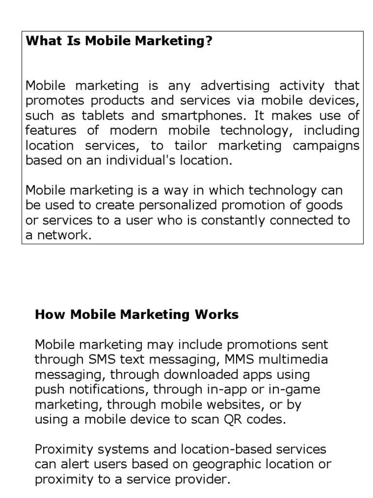Mobile and Video Marketing | PDF | Mobile Marketing | Advertising