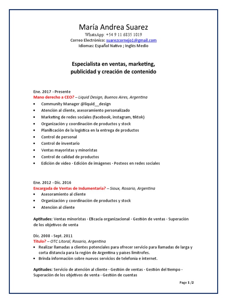 CV Andy 2023 - ESP | PDF