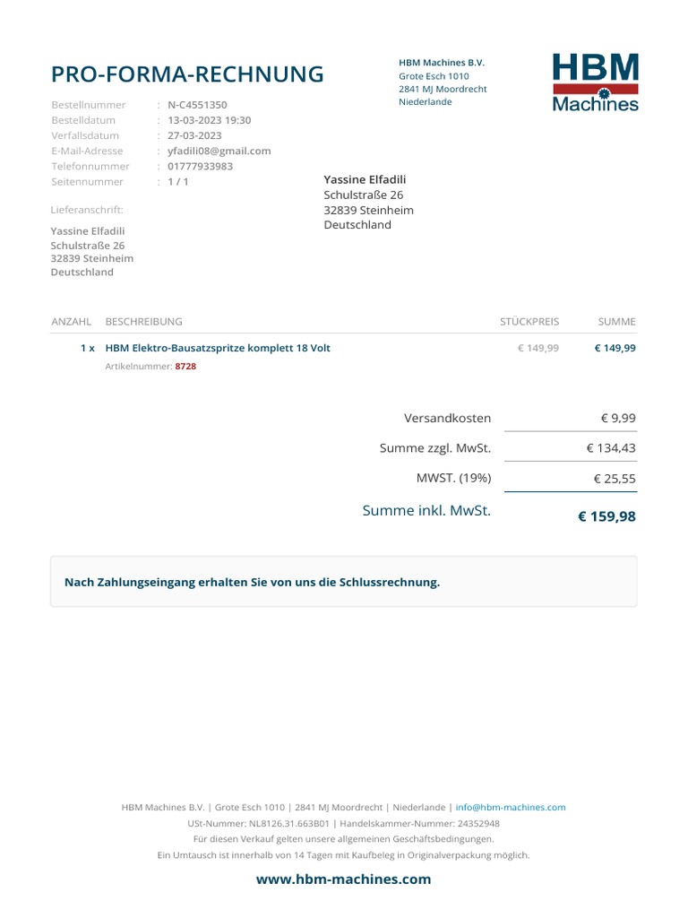 Proforma 4551350 | PDF