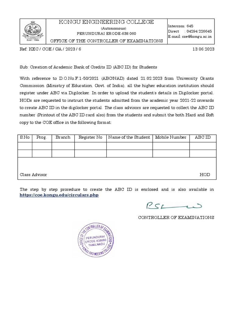 GA - 6 - Creation of ABC - ID - Students | PDF