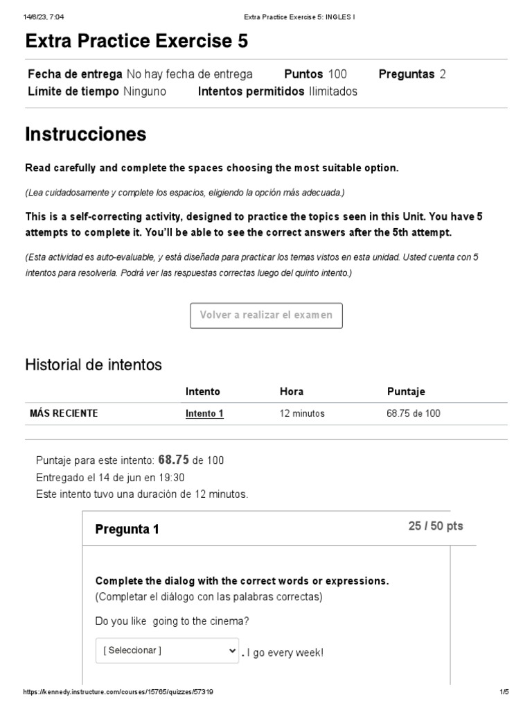 Extra Practice Exercise 5 | PDF