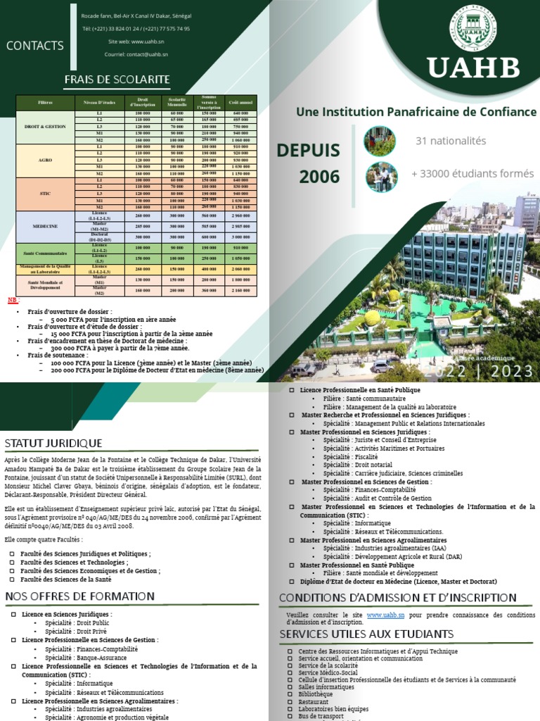 Brochure Uahb Exemple 1 | Download Free PDF | Doctorat | Master (diplôme ou grade universitaire)