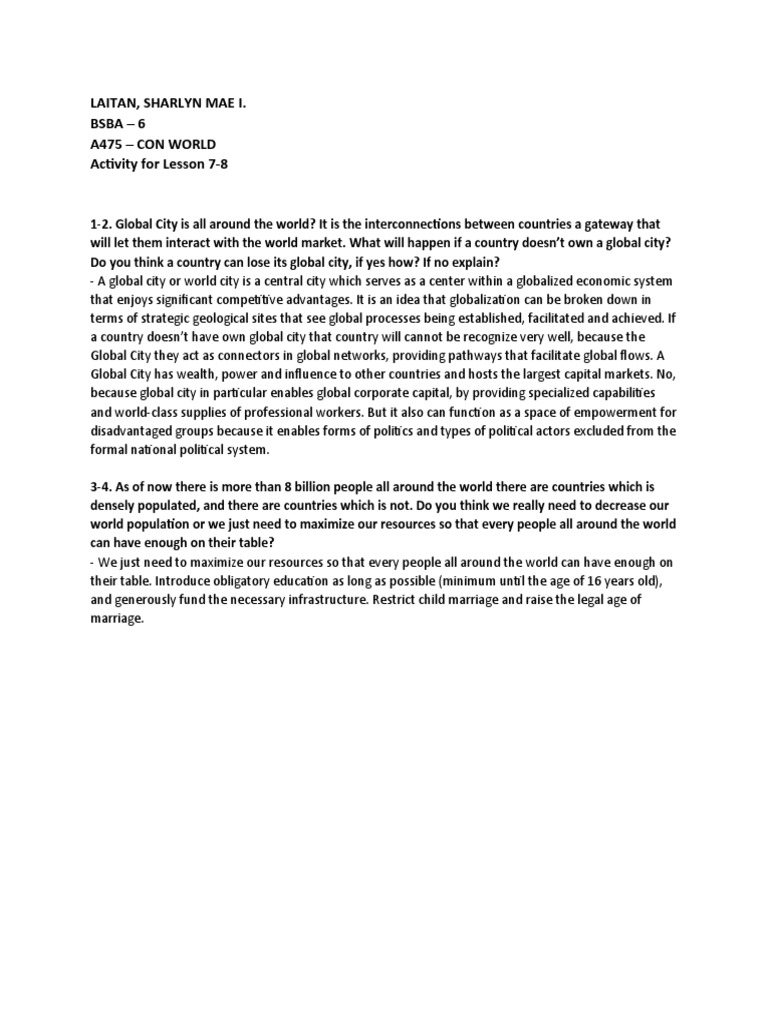 Laitan, Sharlyn Mae I. Bsba - 6 A475 - Con World Activity For Lesson 7 ...