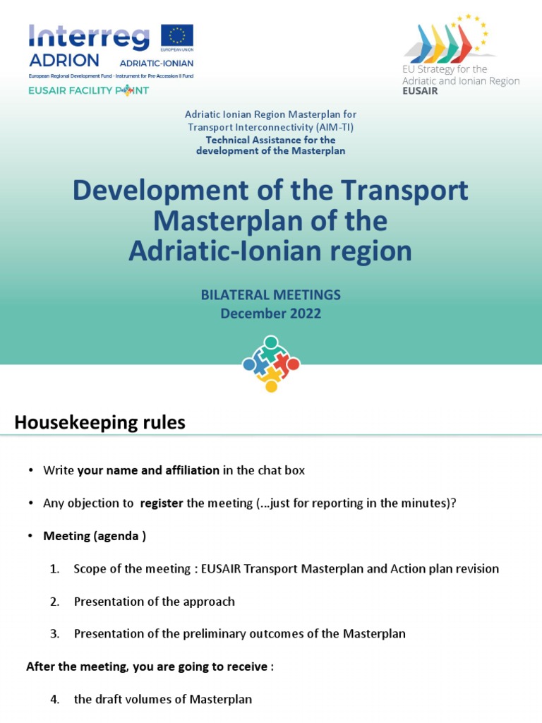 Development of The Transport Masterplan of The Adriatic - Ionian Region | PDF | Infrastructure ...