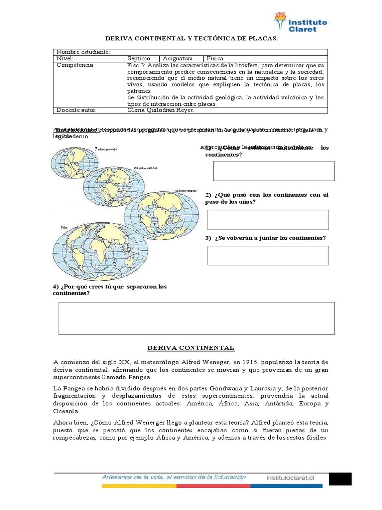 Deriva Continental y Tectónica de Placas | PDF