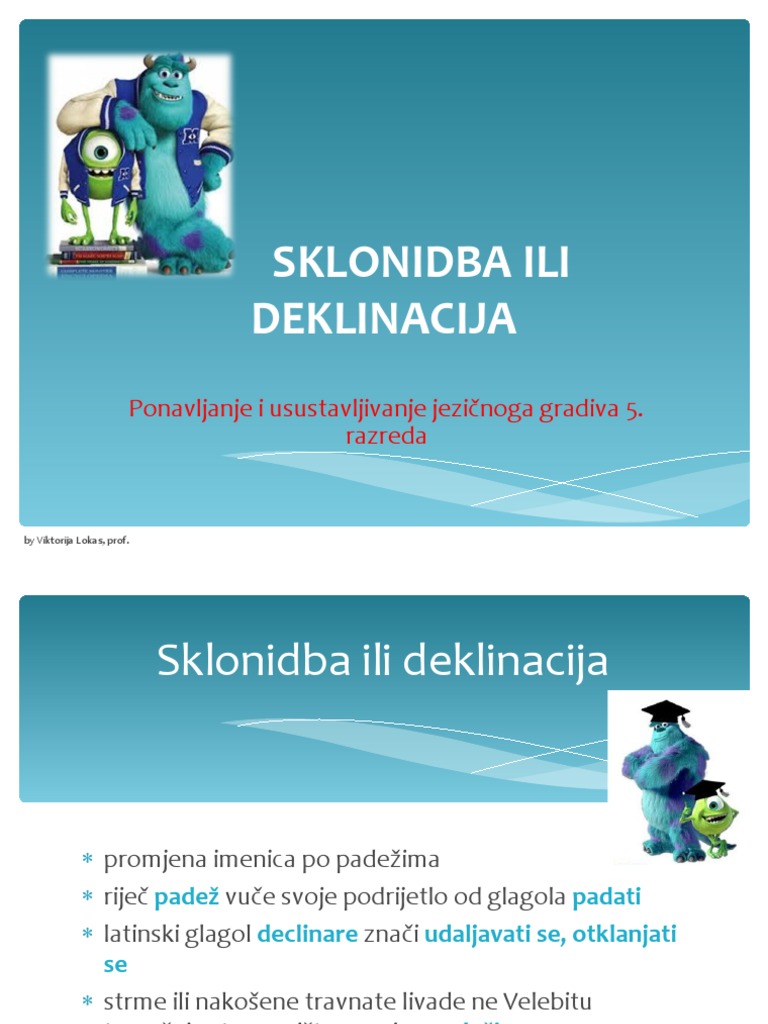 Sklonidba Ili Deklinacija | PDF