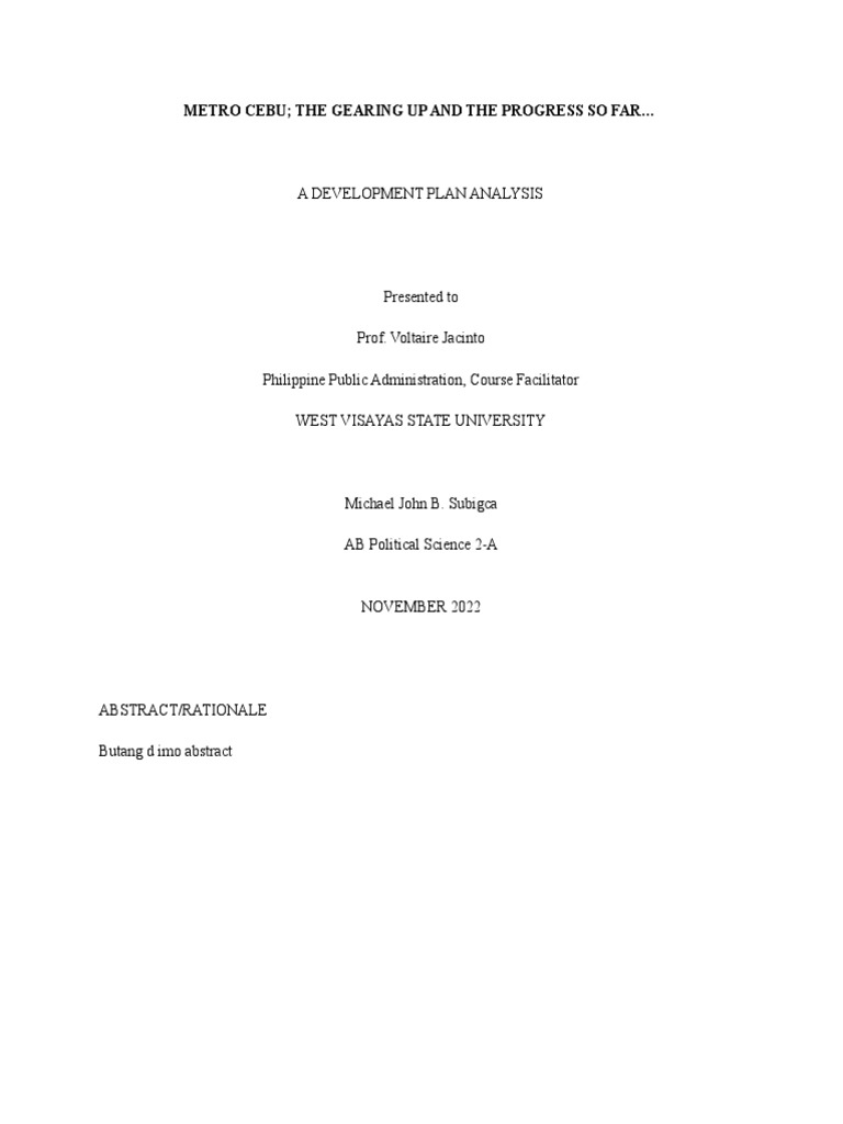 Local Municipality Development Plan | PDF