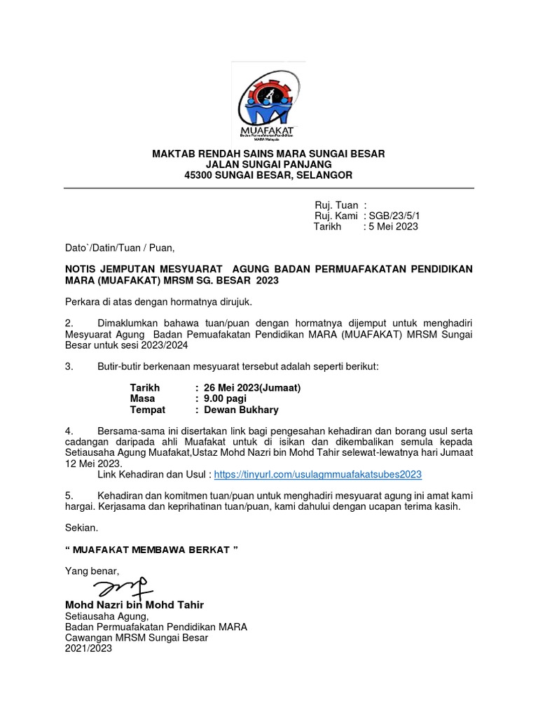 Notis mesyuarat dan usul (1) | PDF
