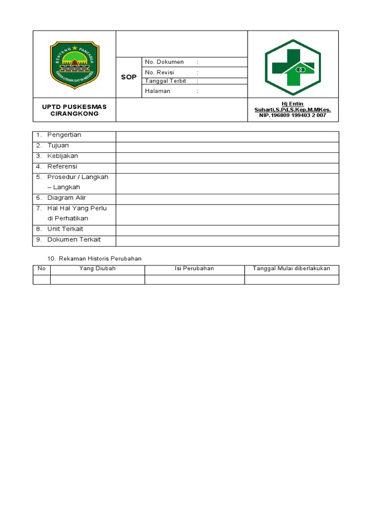 Format Kosong SOP Akre 2023 | PDF