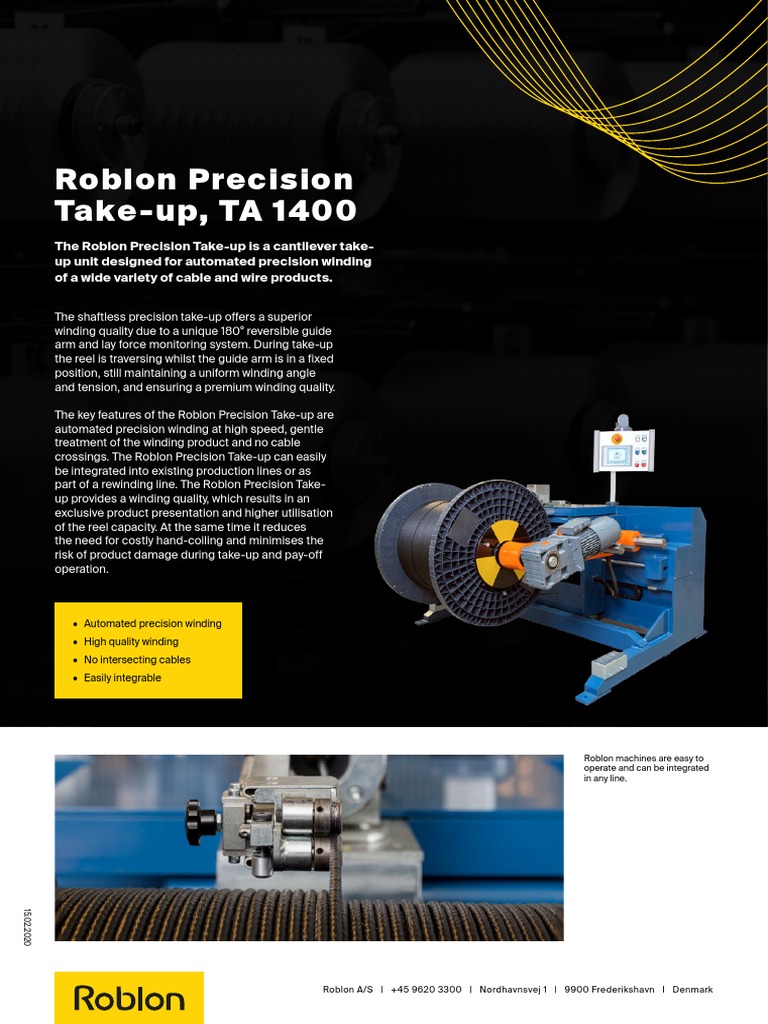 Roblon Precision Take-up TA 1400 | PDF | Equipment | Manufactured Goods