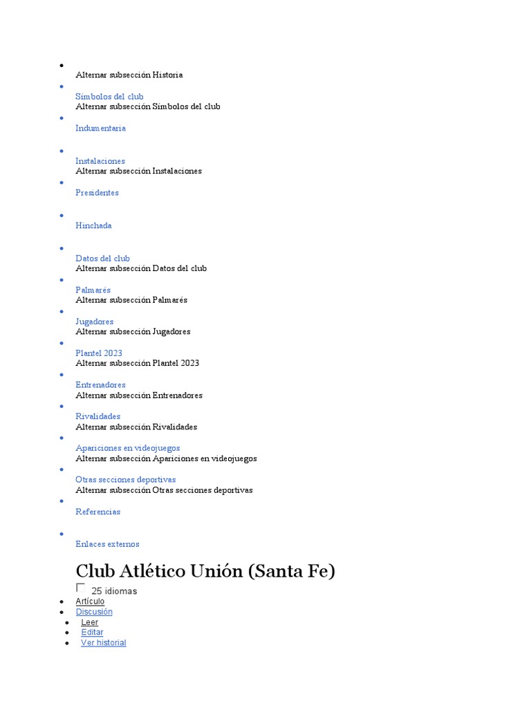 Alternar subsección Historia | PDF