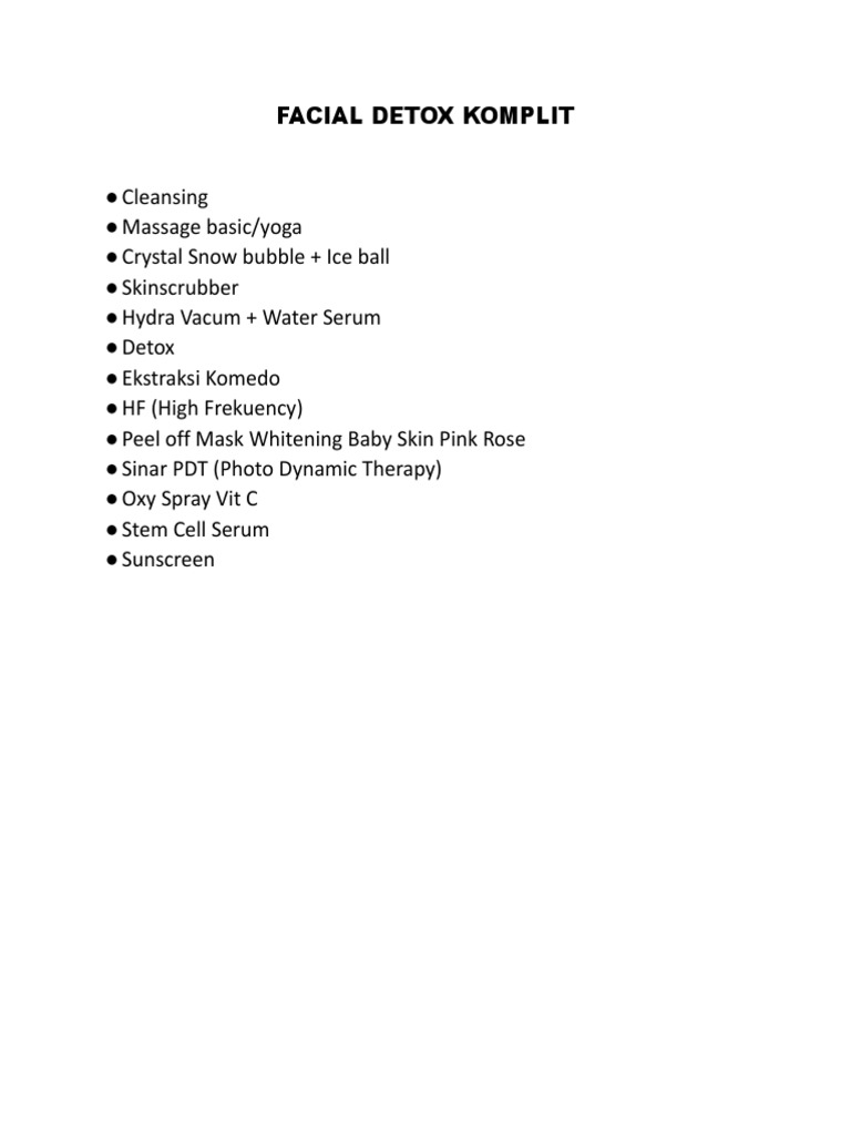 Sop Facial Detox Komplit | PDF