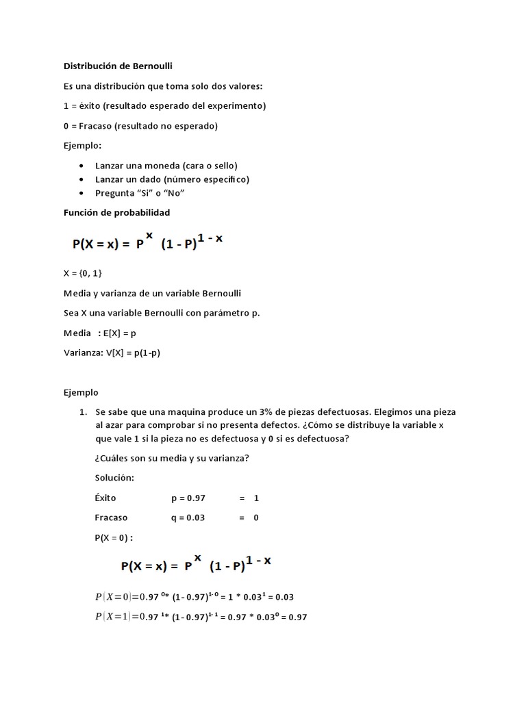 Distribución de Bernoulli Binomial y Poisson 11 | PDF