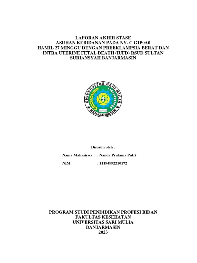 LP Akhir Stase IUFD RS Sultan Suriansyah - Baru | PDF