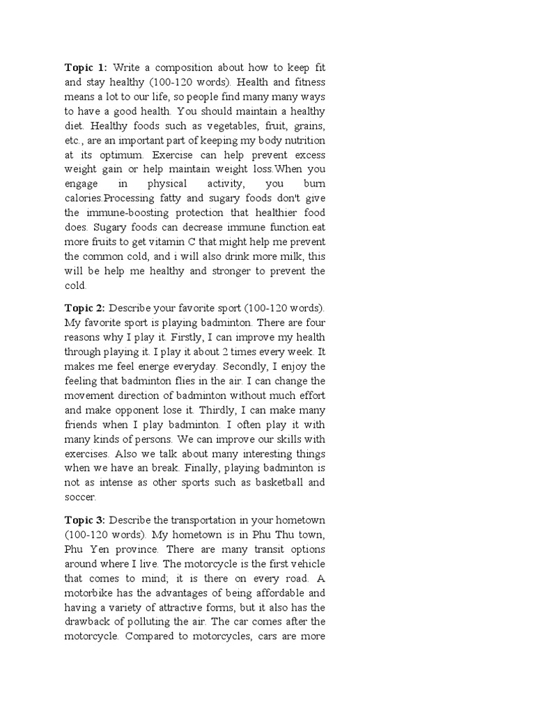 Topic B1.1 | PDF | Healthy Diet | Determinants Of Health