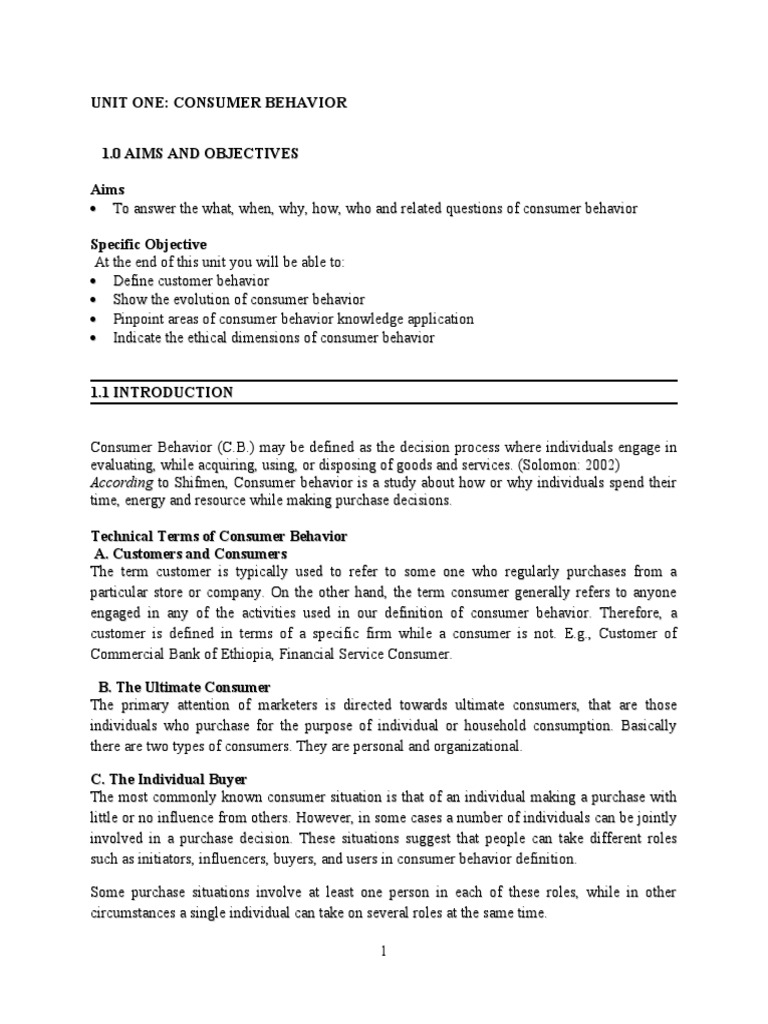 Consumer Behavior Chap 1&2 | PDF | Consumer Behaviour | Marketing