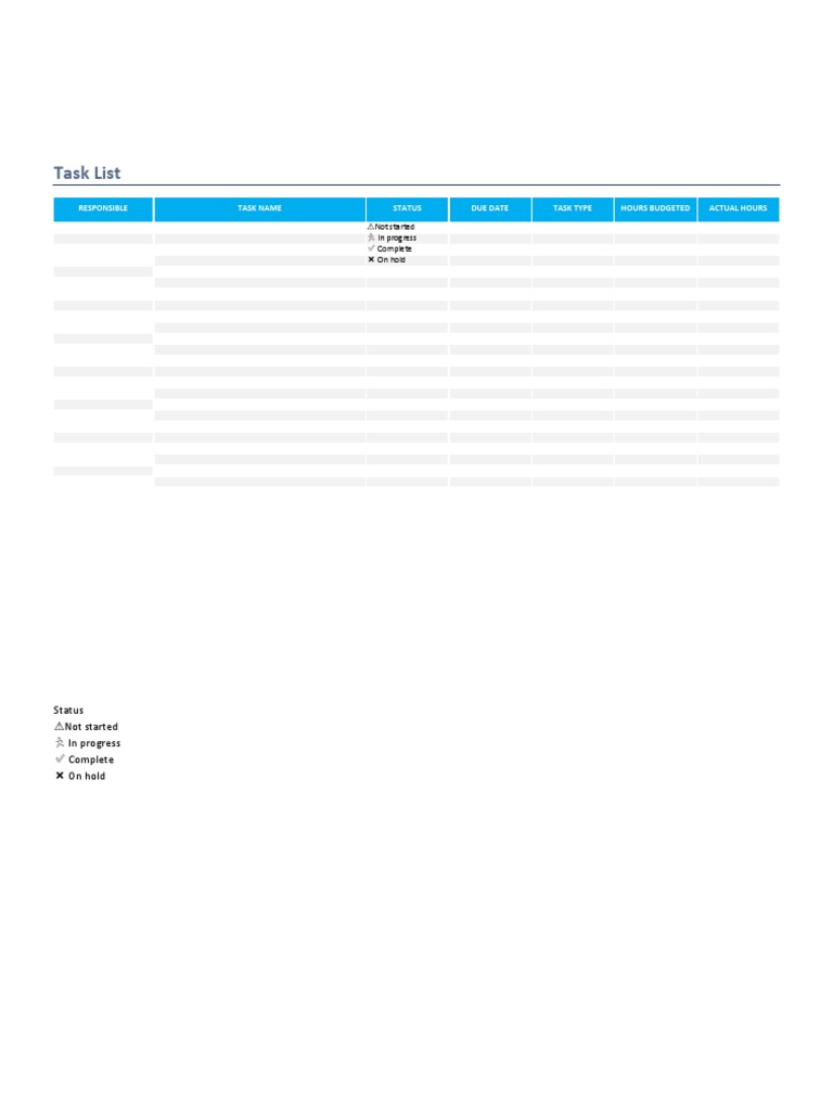 Task List Template | PDF