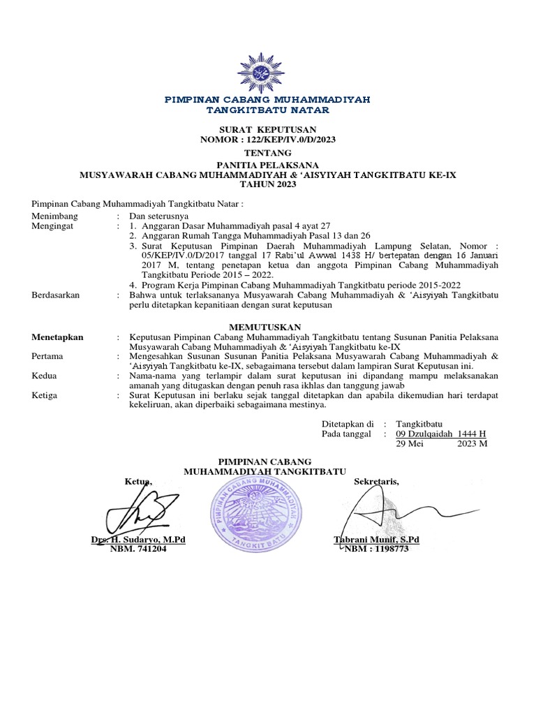 122. SK PANPEL MUSYCAB | PDF