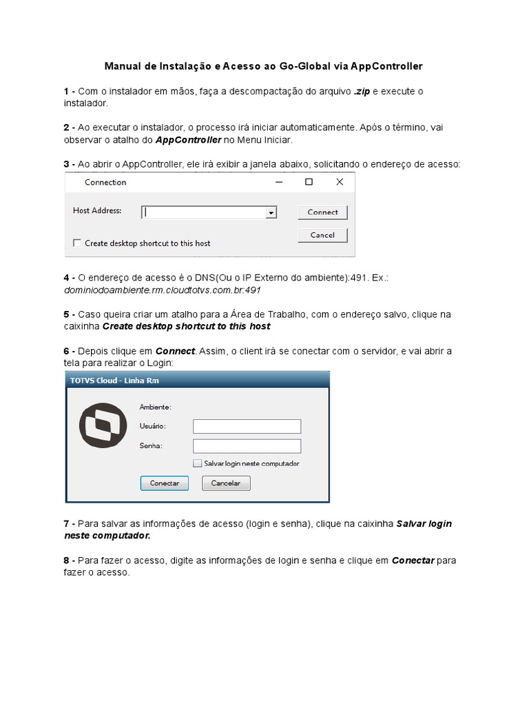 Instalação do Go-Global via AppController | PDF