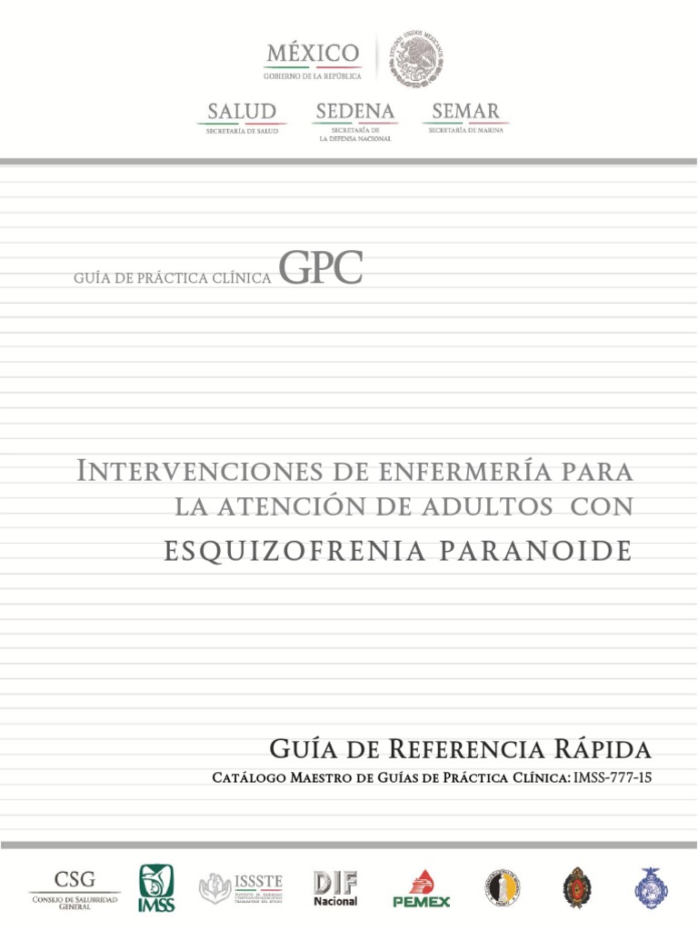 Esquizofrenia Enfermeria GPC | PDF | Esquizofrenia | Síntoma