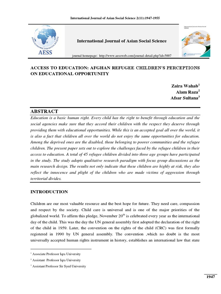 Ijass pp.1947 1955 | PDF | Refugee | International Humanitarian Law