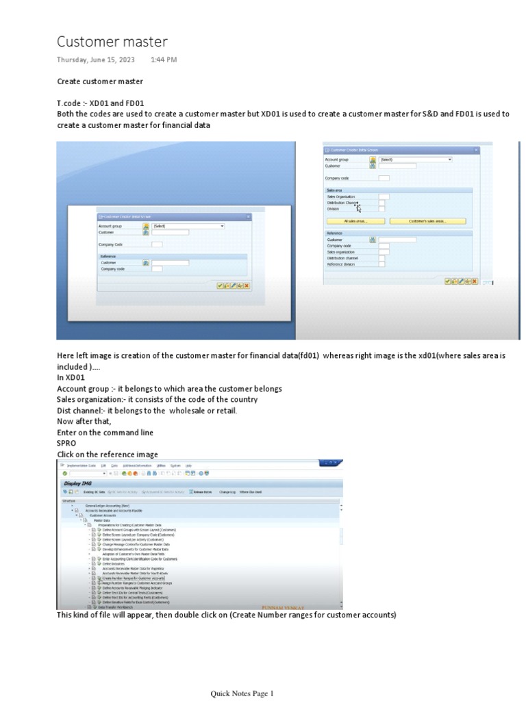 Customer Master | PDF