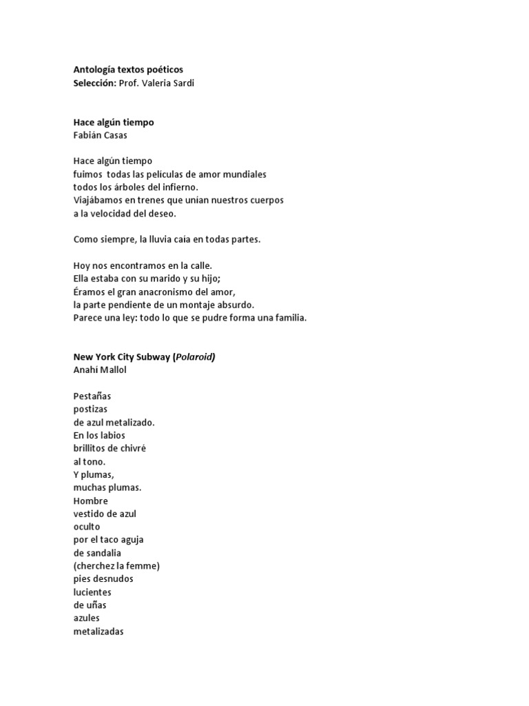 Antología de textos poéticos | PDF