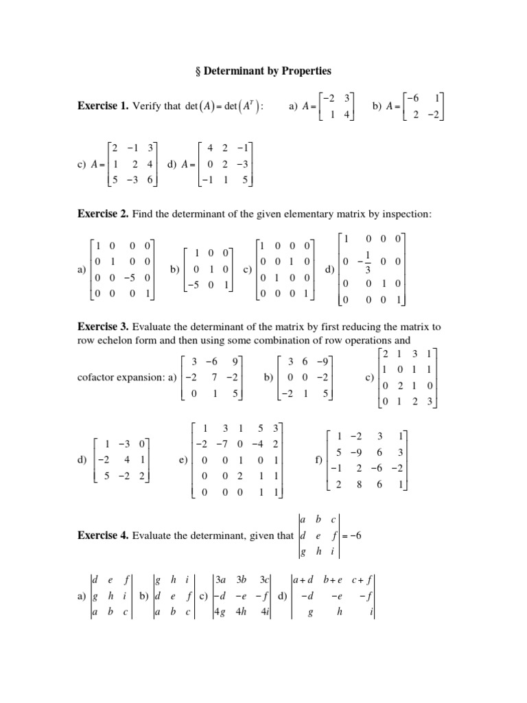 3 Det by Properties | PDF | Matrix (Mathematics) | Teaching Mathematics