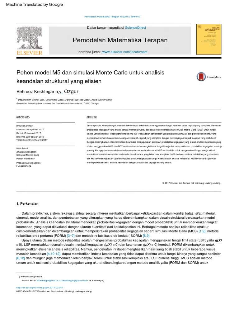 TransM5 Model Tree and Monte Carlo Simulation For Efficient Structural Reliability Analysis | PDF