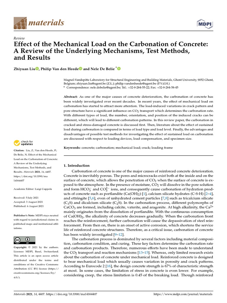 ..Effect of The Mechanical Load On The Carbonation of Concrete. A ...