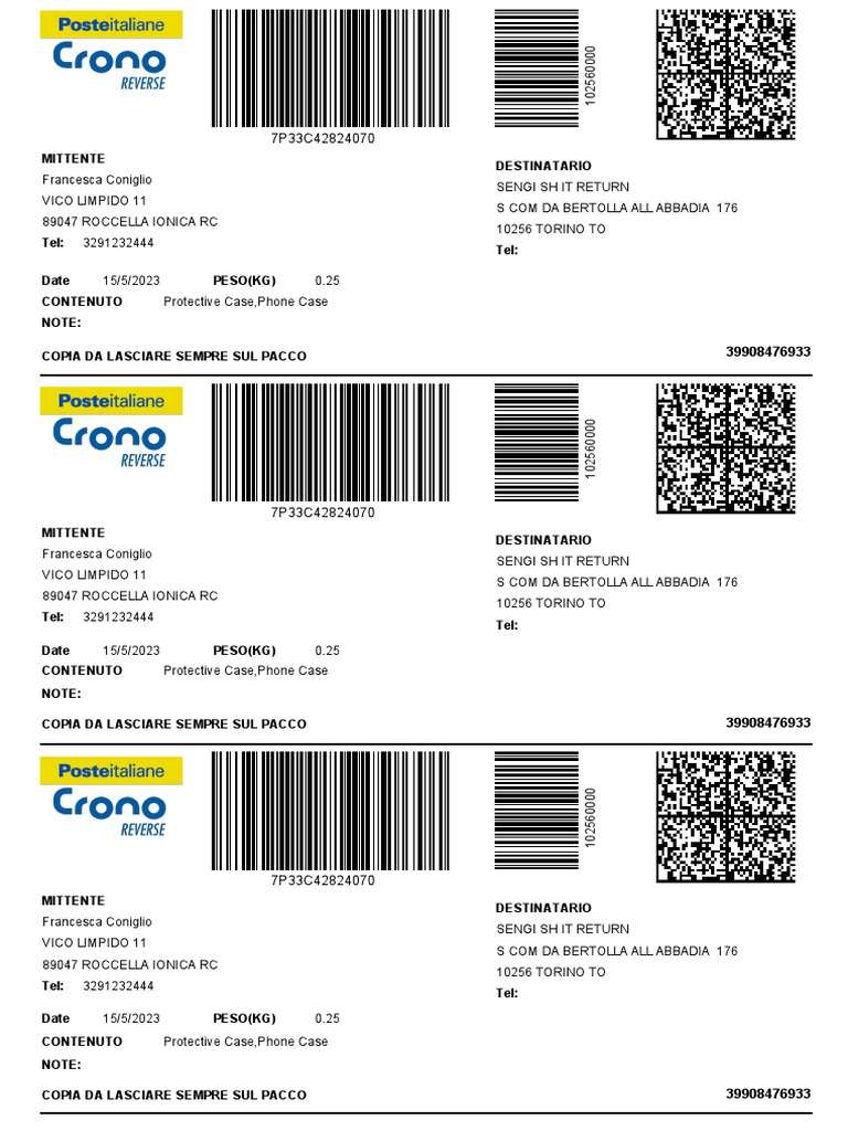 Returnlabel 39908476933 | PDF