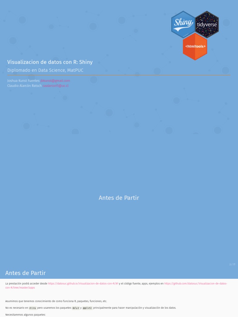 Visualizacion de Datos Con R - Shiny - Clase3 FULL | PDF | Software de la aplicacion | Función ...
