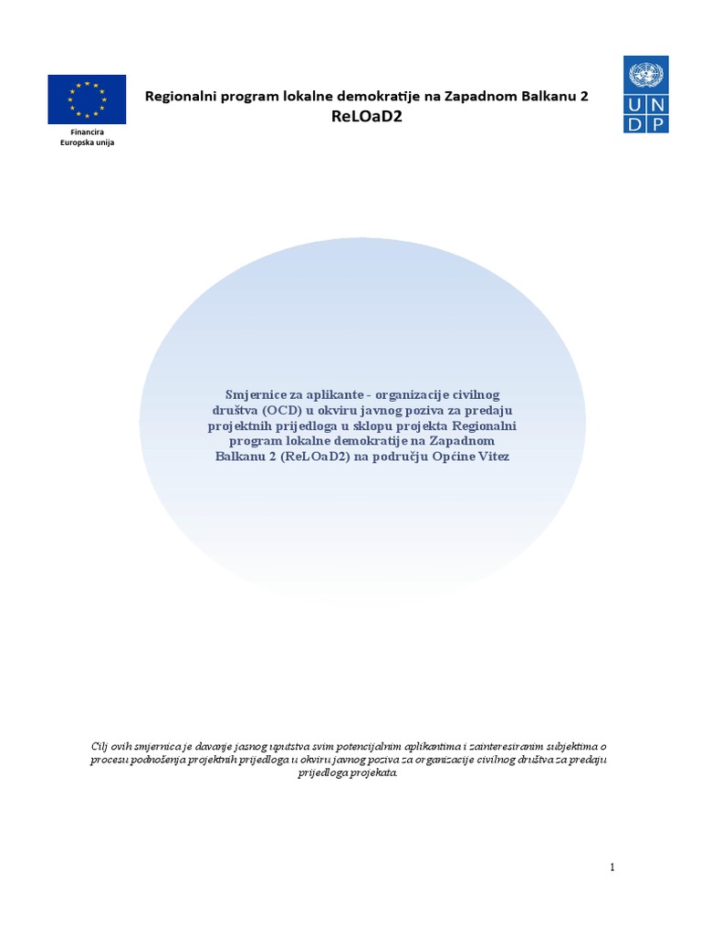 Smjernice Za Aplikante Opcina Vitez | PDF