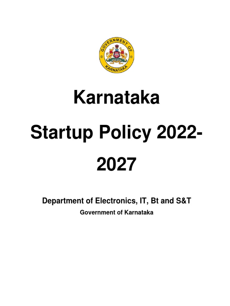 Startup Policy 2022 27 KanEng 4 | PDF | Startup Company | Small ...