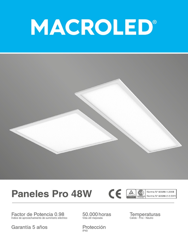 MACROLED - Paneles - 48 - Ficha Técnica - V2 | PDF