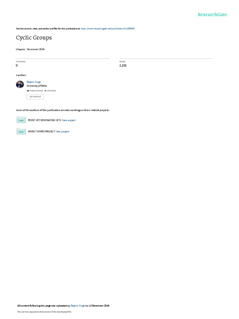 Cyclic Groups | PDF | Group (Mathematics) | Integer