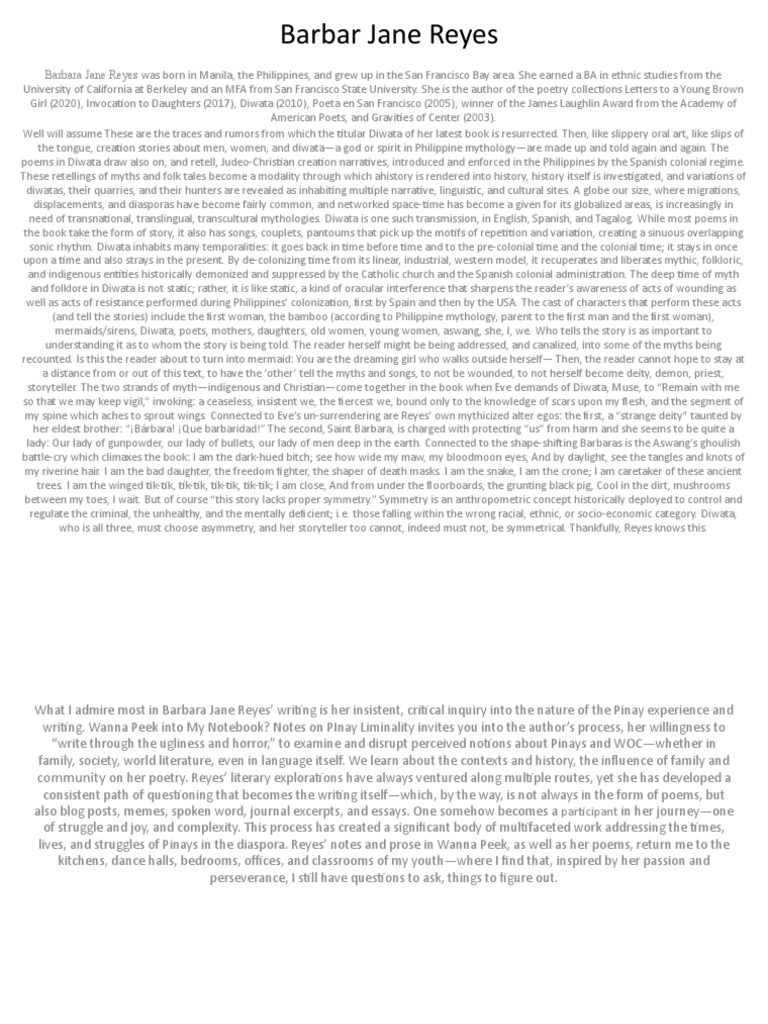 Barbar Jane Reyes | PDF
