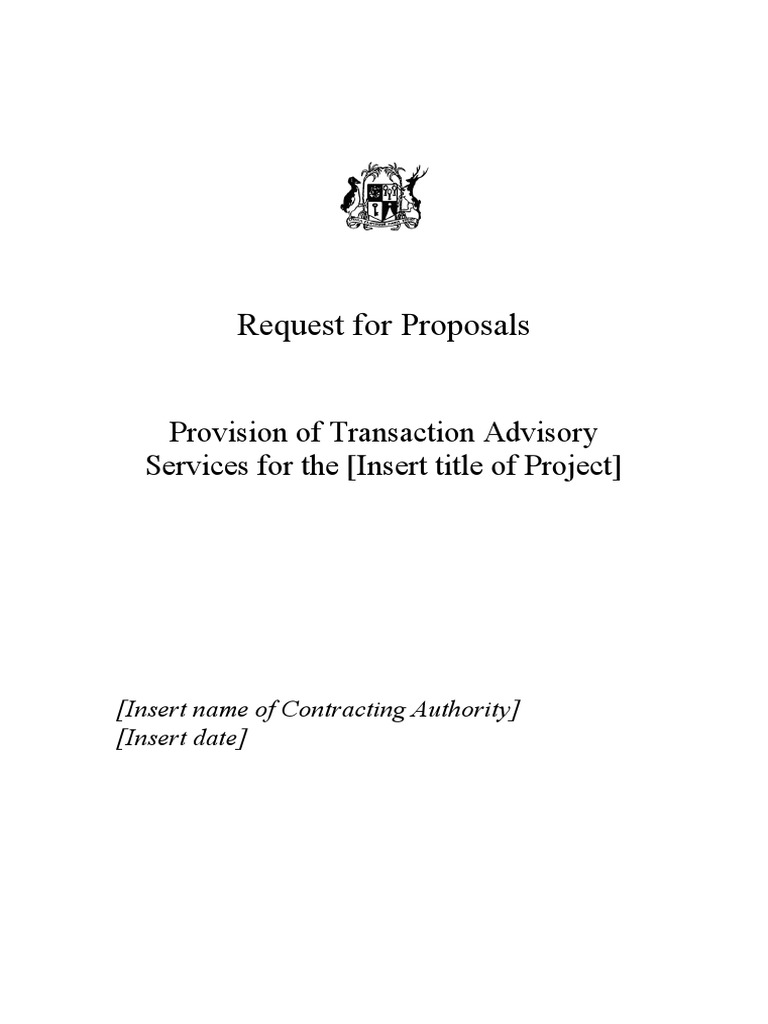 RFP For Transaction Advisor - Template | PDF | Request For Proposal ...