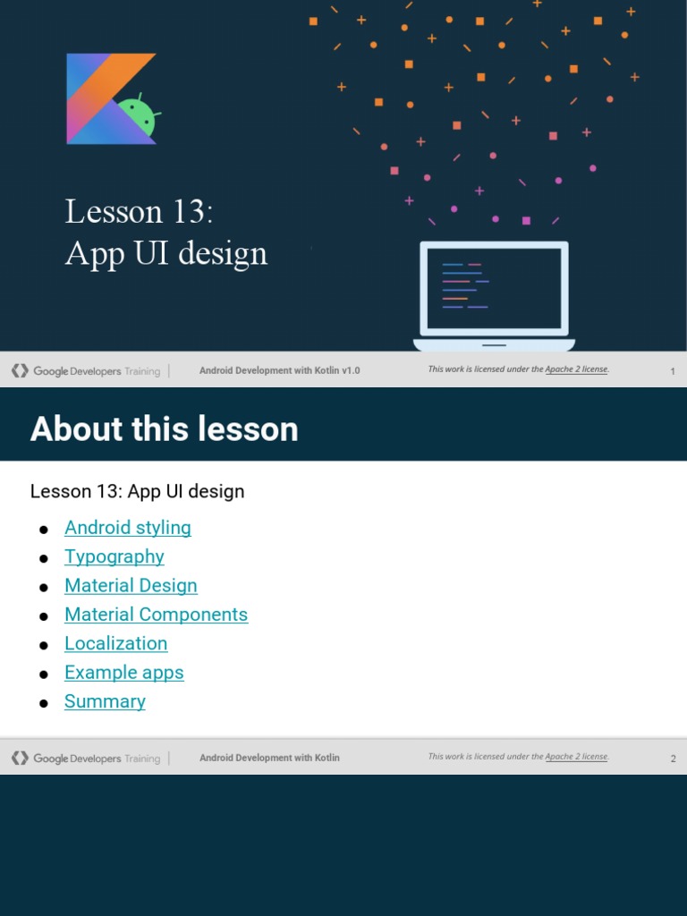 Lesson 13 App UI Design | PDF | Android (Operating System) | Xml