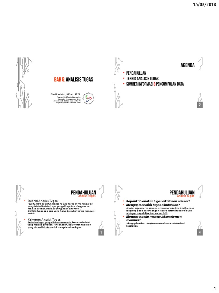 Handout INF108 Bab 5 Analisis Tugas | PDF | Seni