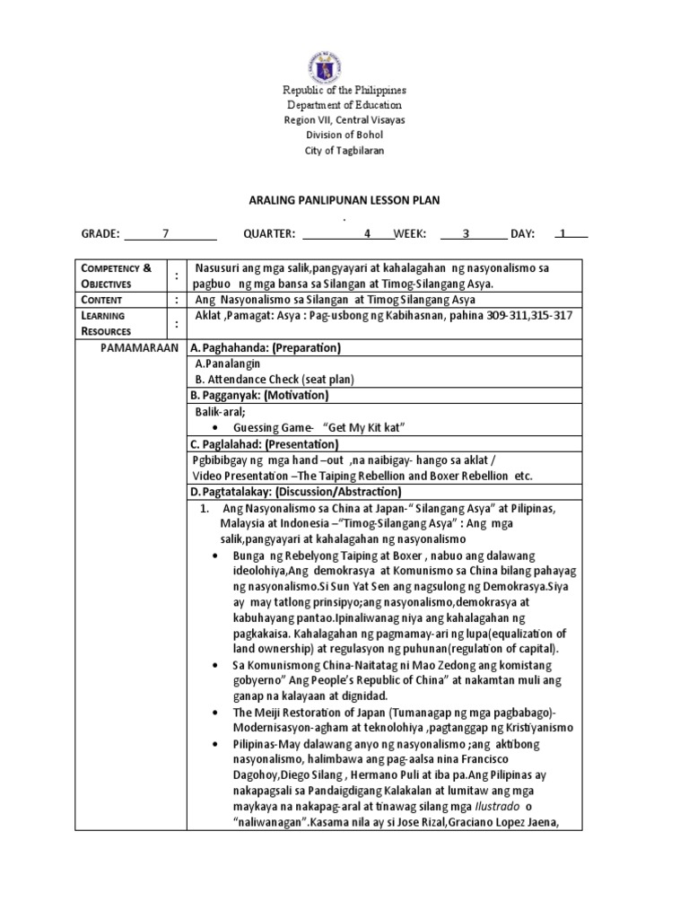 Ap7 PLP Q4 WK3 Day1-3 | PDF