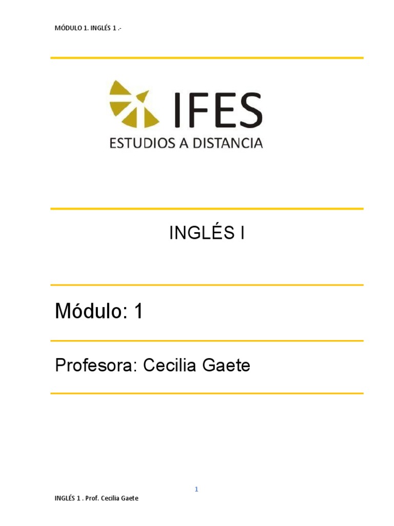 Modulo 1. - Ingles I | PDF