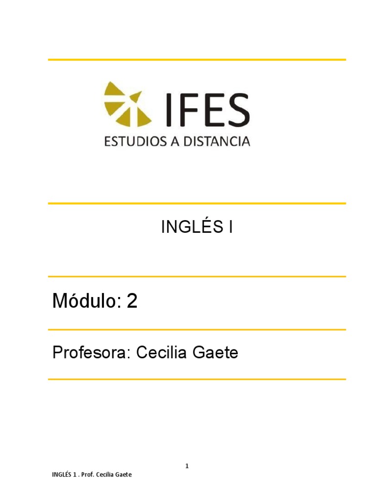 Modulo 2. Inglés I | PDF