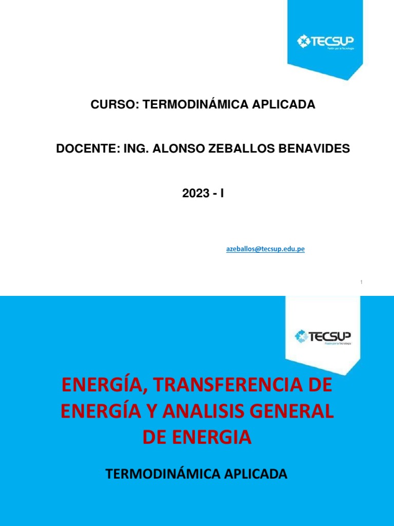 Clase 03 - Energía, Transferencia de Energía y Análisis General de ...