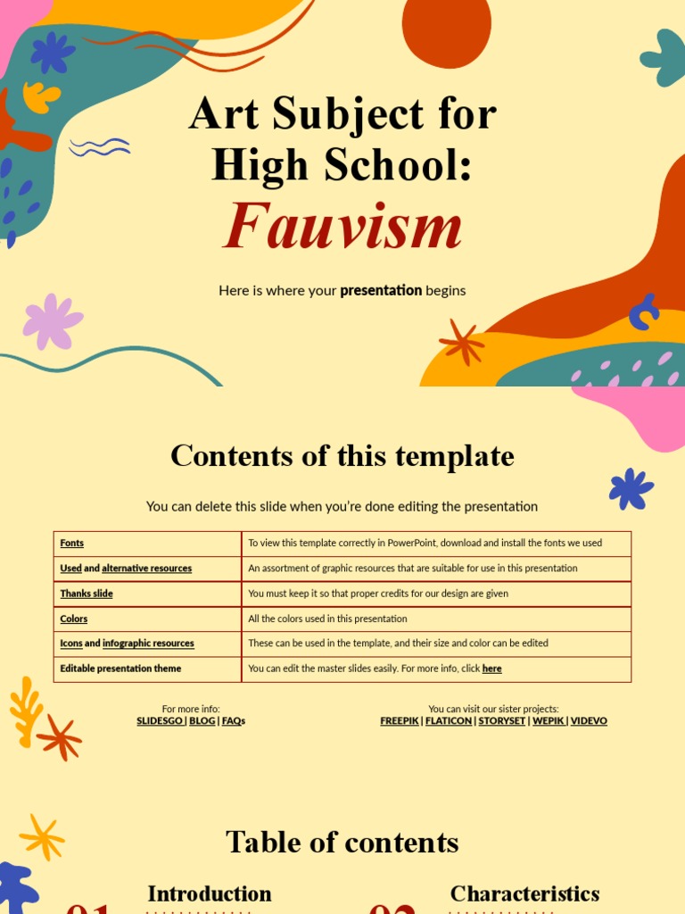 Art Subject For High School - Fauvism by Slidesgo | PDF