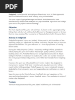 Origins and History of Dodgeball | PDF | Games Of Physical Skill | Ball ...