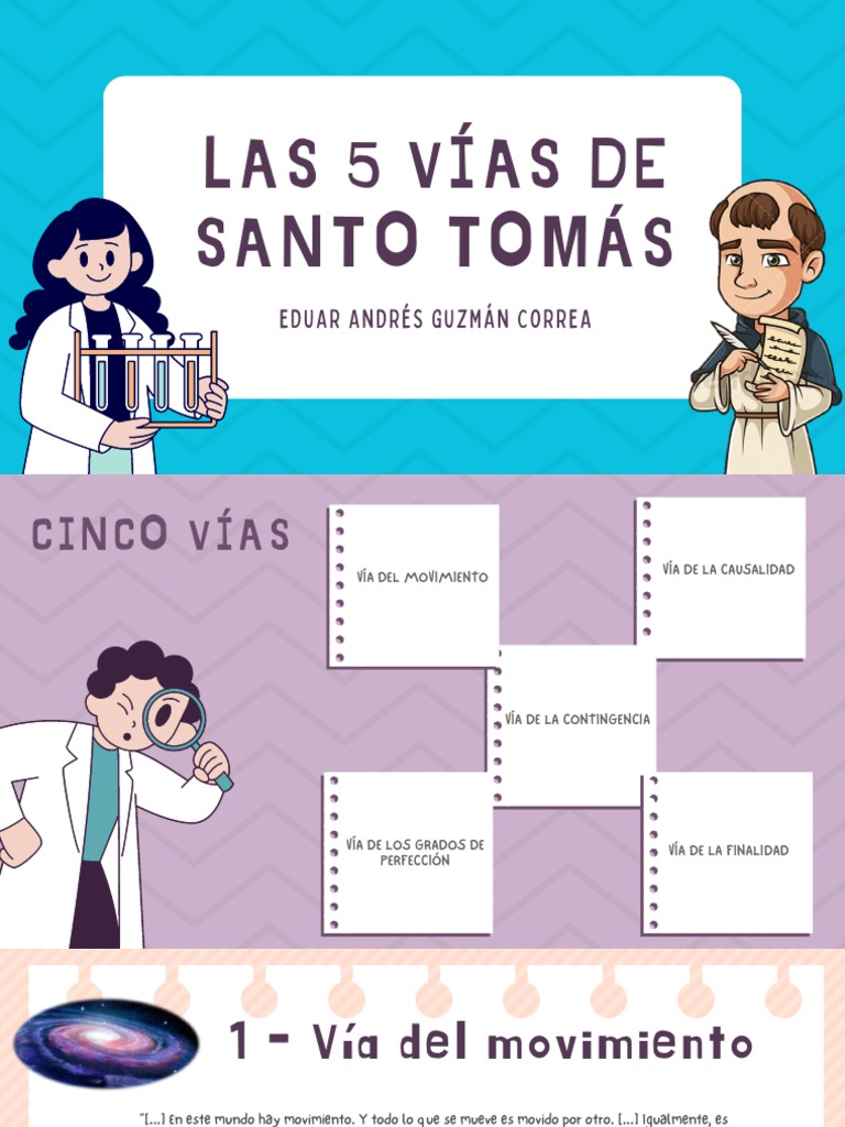 DIAPOSITIVAS LAS 5 VÍAS DE SANTO TOMÁS | PDF | Metafilosofía | Teorías filosóficas